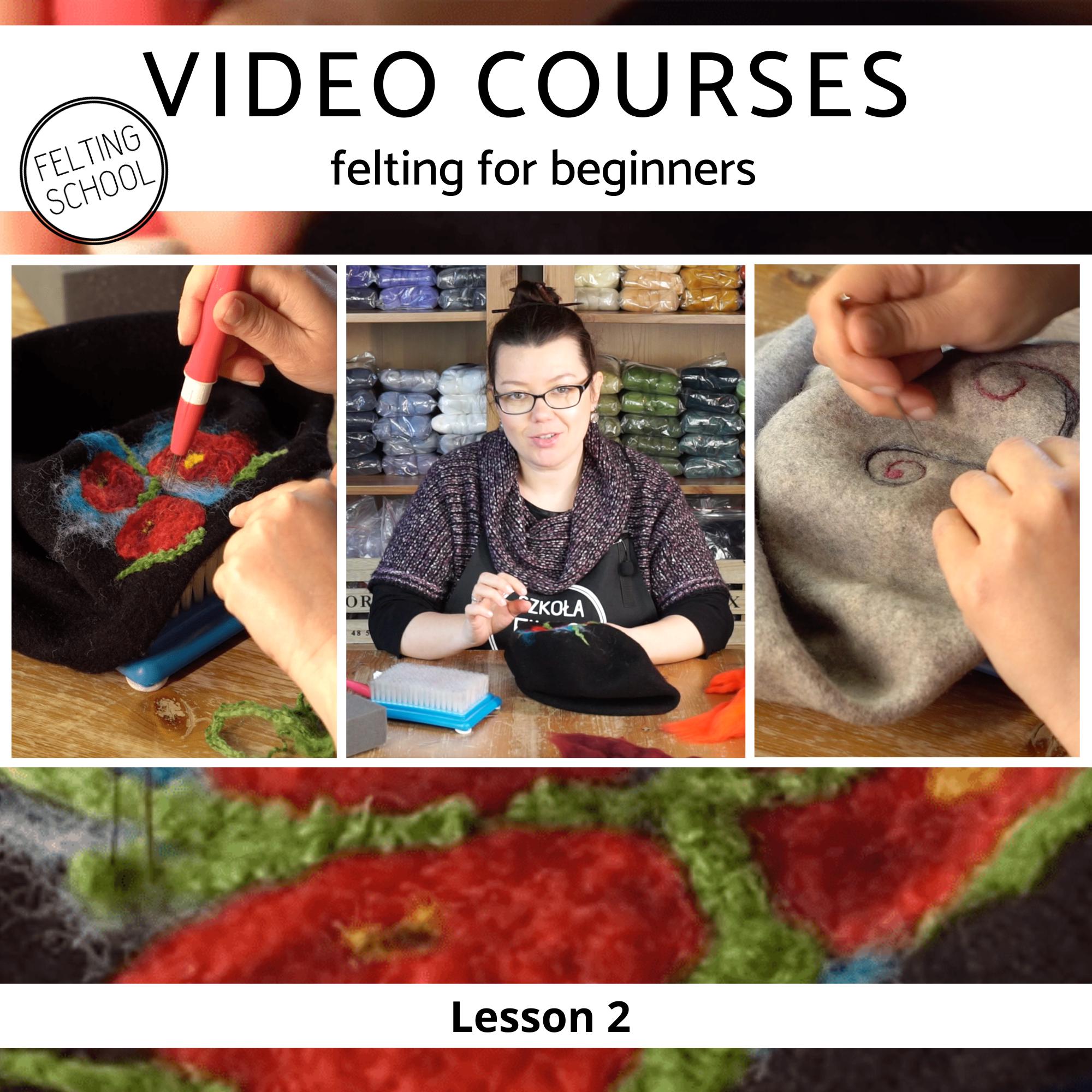 Video Courses Felting for Beginners, Needle Felting Appliqués on Fabric ...