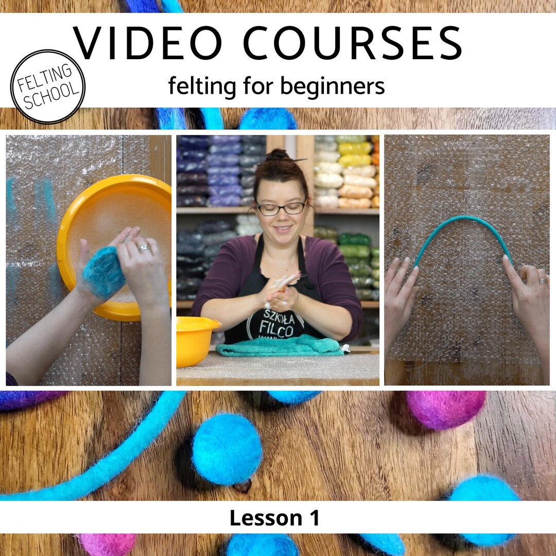 4 Video Courses – Felting for Beginners, Wet Felting Jewelry Elements ...