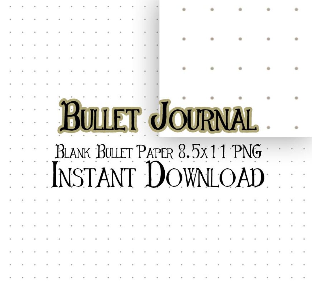 Bullet Journal Dot Paper Instant PNG Digital Page Scrapbook Download ...