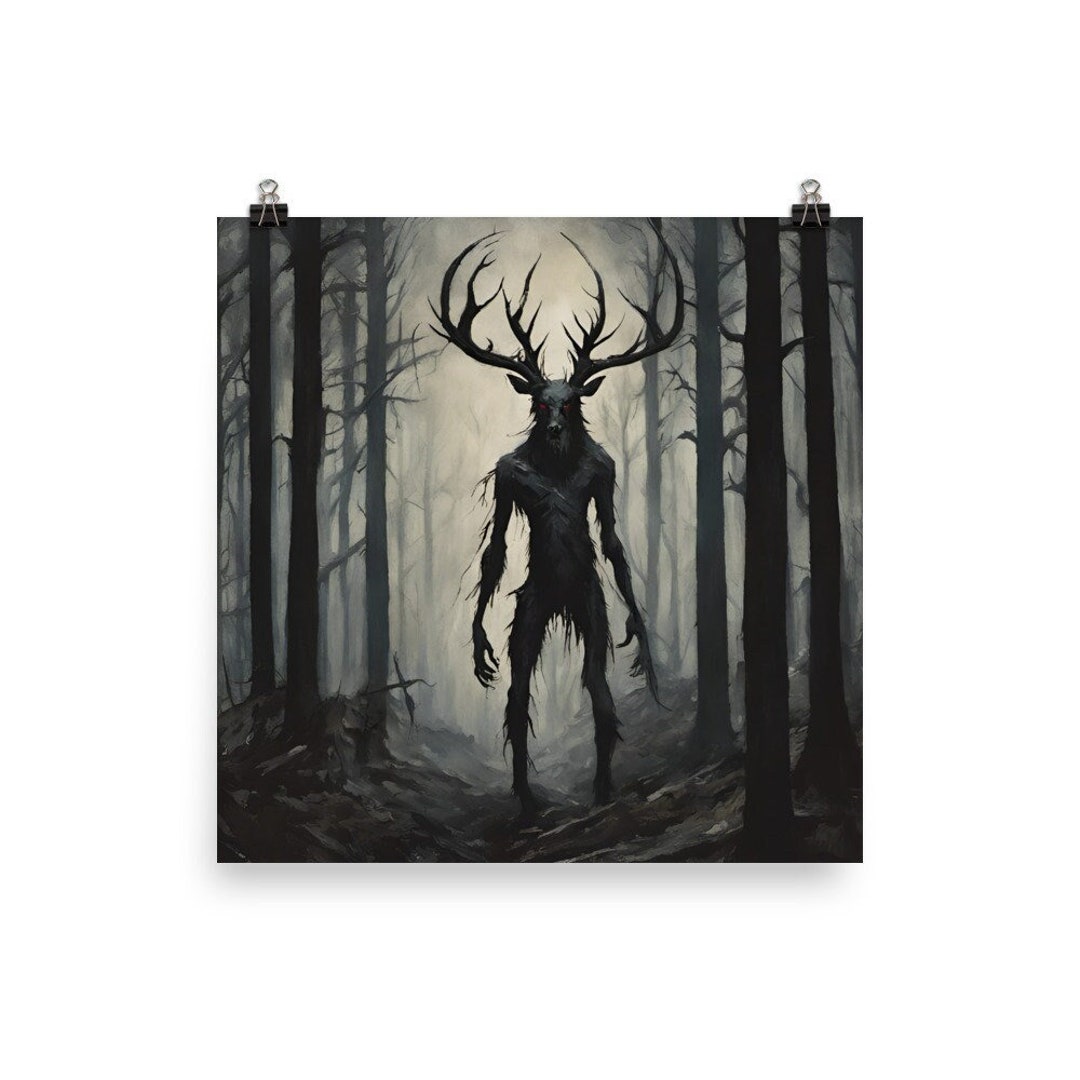 Wendigo Giclee Poster Dark Fantasy Horror Woods Forest Art Print Museum ...
