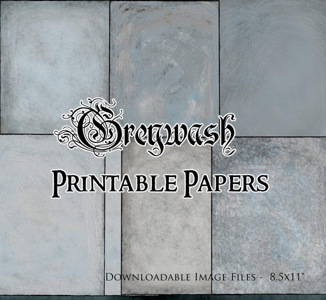 Grey Wash SET OF 6 - Journal Gray Paint Abstract Drybrush Muted Neutral ...