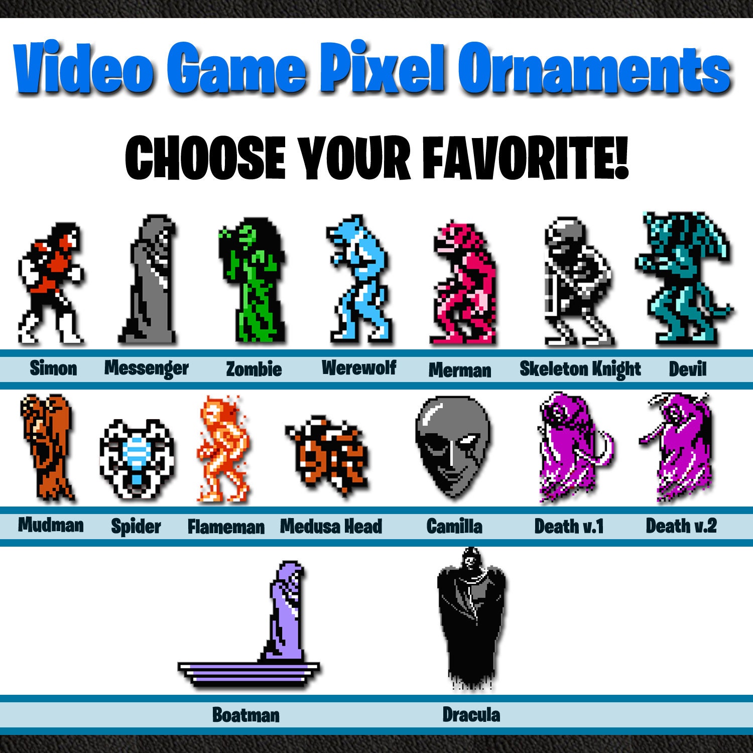 Castlevania 2 Simon's Quest Pixel Ornaments Sprite - Etsy