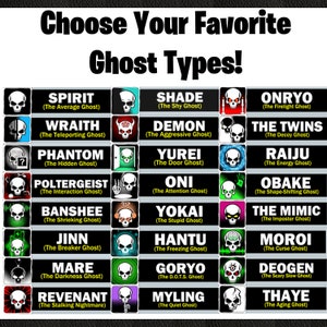 Phasmophobia Ghost Info Cards - Full Info Stats - Laminated - Holiday ...