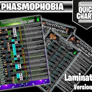 Phasmophobia Guides and Quick Charts Laminated Version Your Personal ...