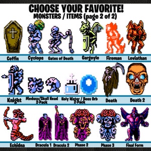 Castlevania 3 Dracula's Curse Pixel Ornaments - New Magnet Feature ...
