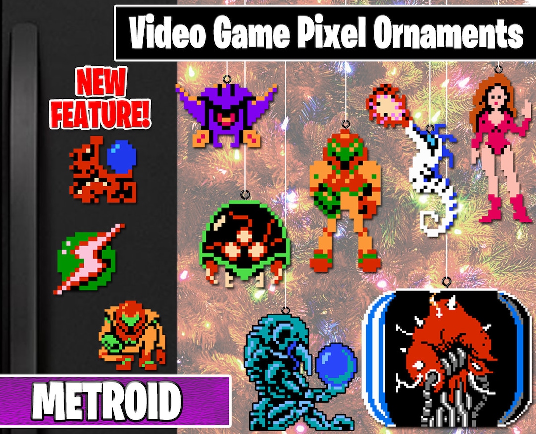 Metroid Pixel Ornaments - New Magnet Feature - Sprite Characters ...