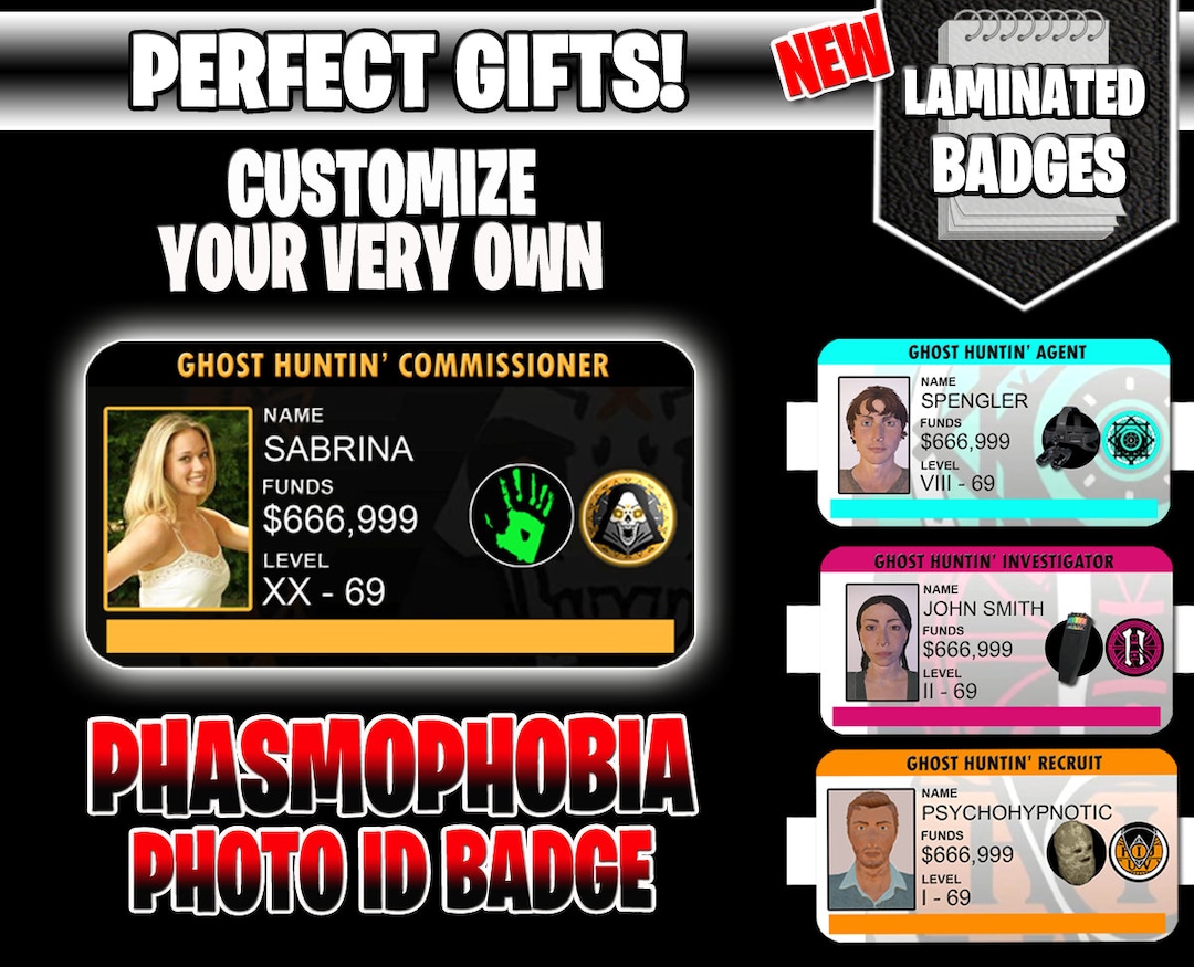 Phasmophobia PHOTO ID BADGE Custom Tags Holiday Your Personal Collection - Etsy