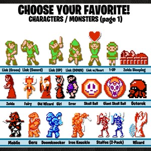 Adventures of Link - Zelda 2 Pixel Ornaments - New Magnet Feature ...