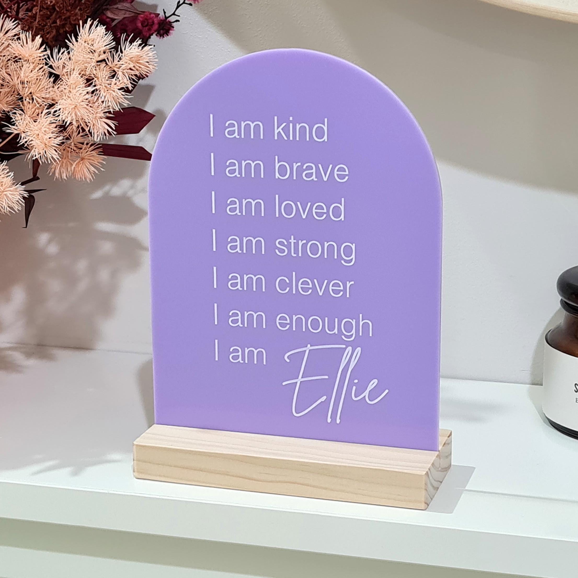 Personalised Kids Affirmation Sign | Daily Mindfulness | Acrylic With ...
