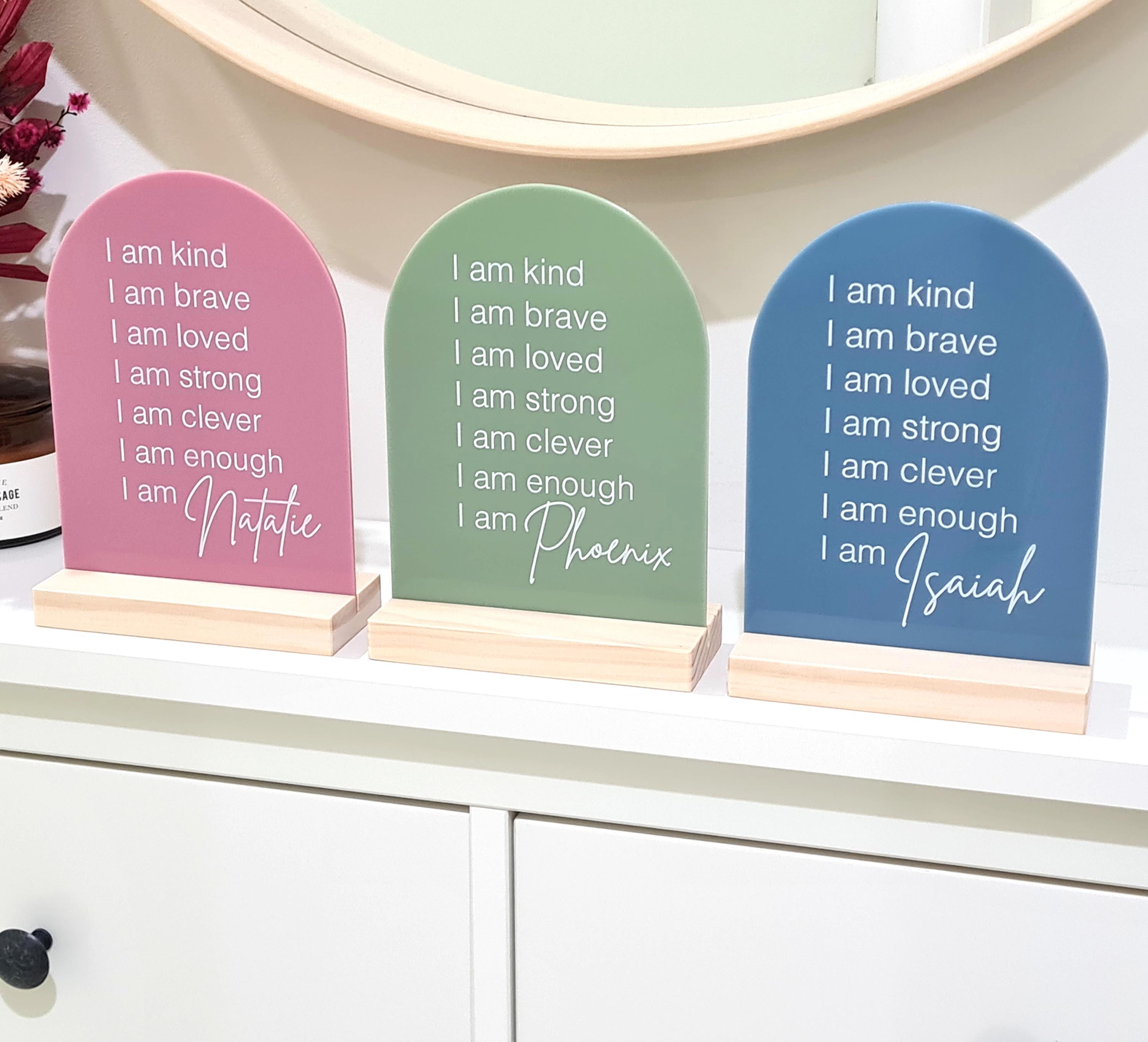 Personalised Kids Affirmation Sign | Daily Mindfulness | Acrylic With ...