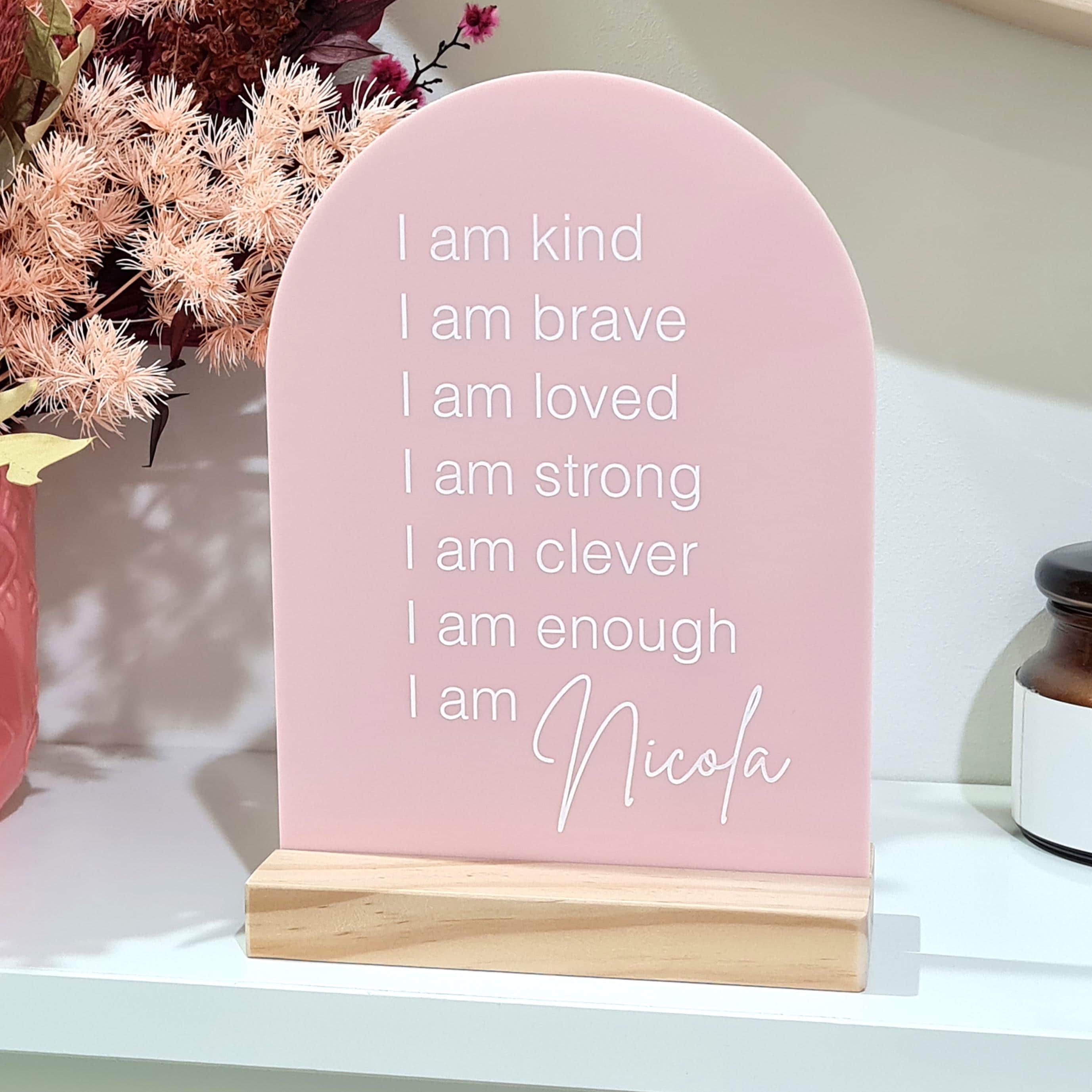 Personalised Kids Affirmation Sign | Daily Mindfulness | Acrylic With ...