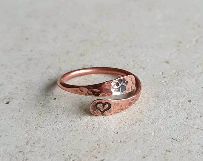 Dainty Copper CZ Diamond Ring, Hammered Copper, CZ Diamond Jewelry, CZ ...
