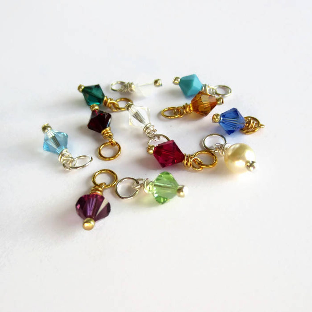Tiny Crystal Charm - Wire Wrapped Birthstone Charm - Keepsake Jewelry ...