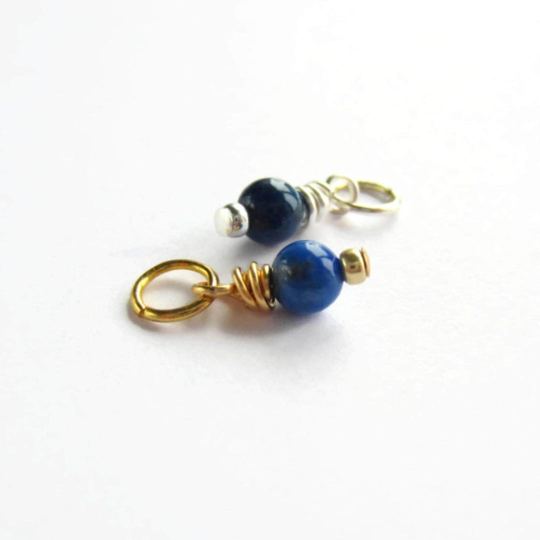 Tiny Lapis Lazuli Gemstone Charm, September Birthstone Char, Something ...