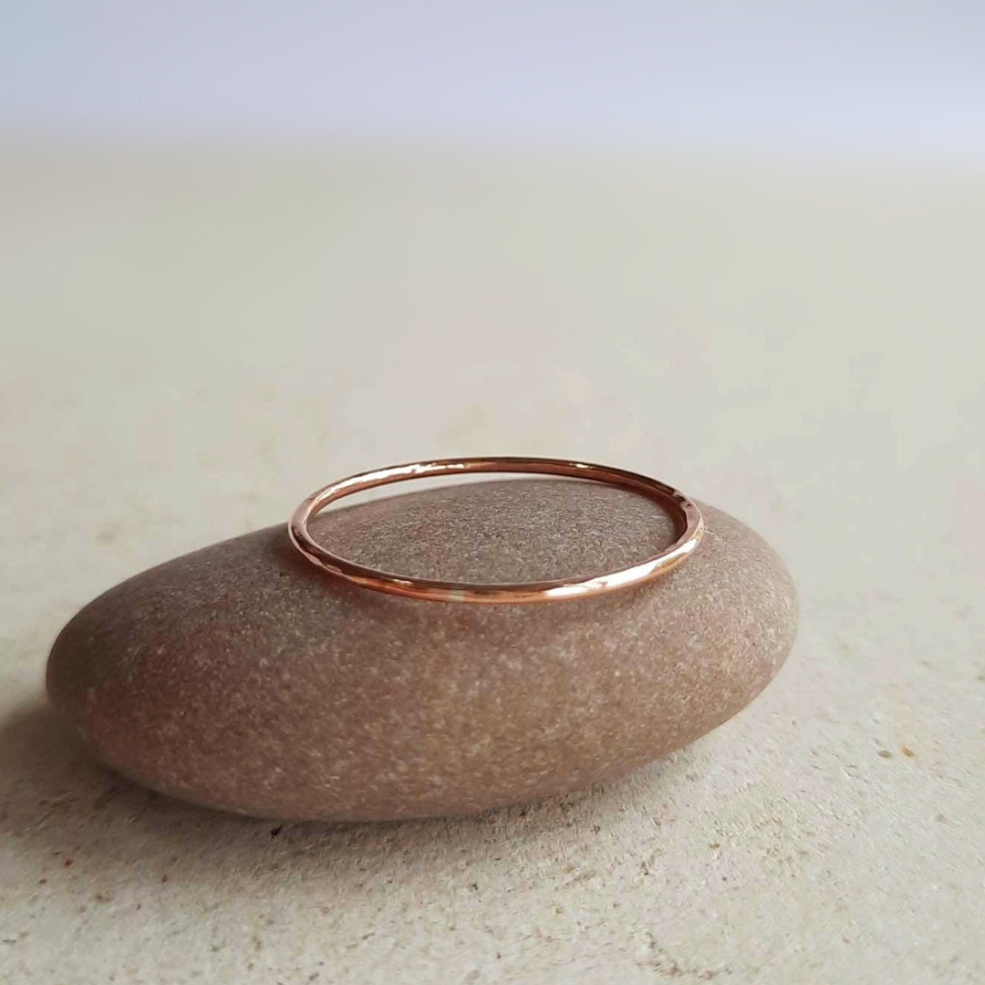 Ultra Thin Hammered Copper Stacking Ring ~ Slim Stackable Ring ~ Skinny ...