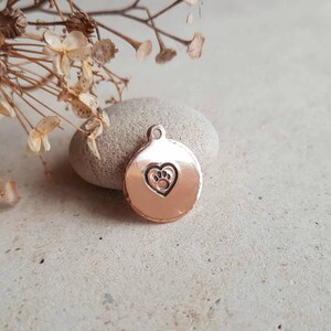 Hand Stamped Copper Paw Print in a Heart Charm ~ Handstamped Copper ...