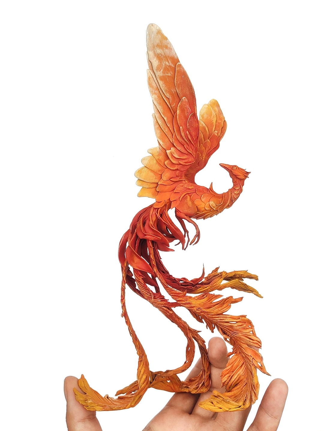 Phoenix Figurine. Fire Phoenix Sculpture. Firebird. OOAK Sculpture ...