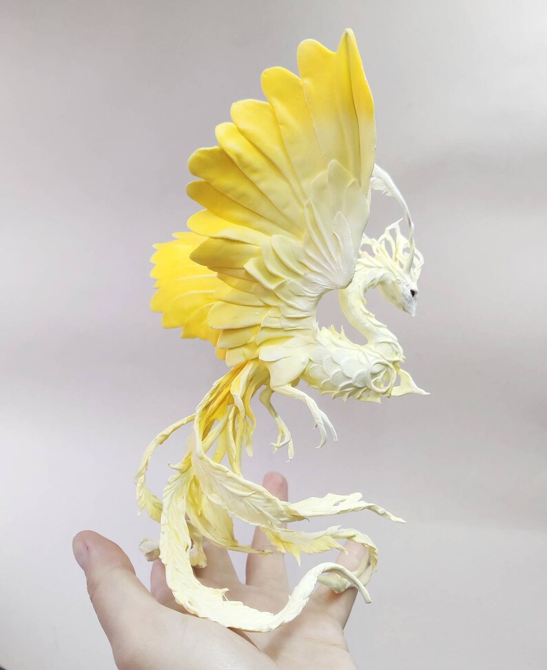 Phoenix Figurine. Fire Phoenix Sculpture. Firebird. OOAK - Etsy