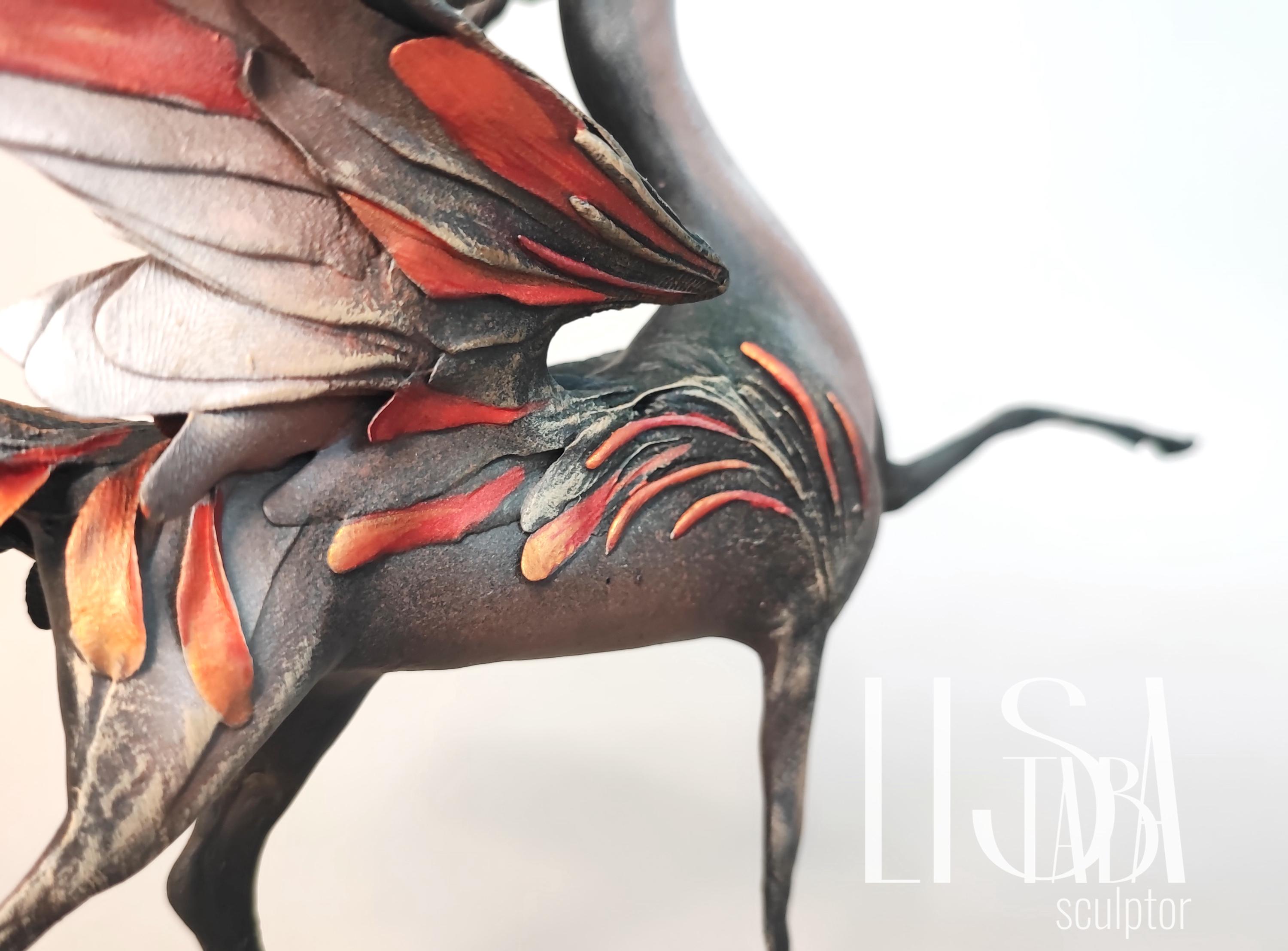 Peryton Figurine. Original Elegant Fantasy Winged Deer Handmade ...