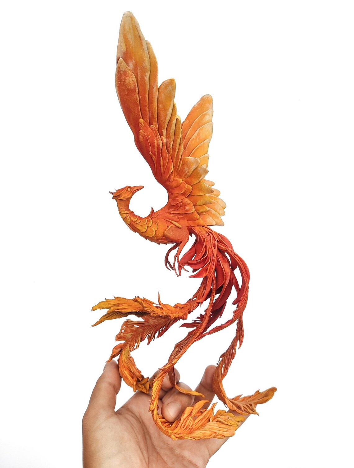 Phoenix Figurine. Fire Phoenix Sculpture. Firebird. OOAK Sculpture ...