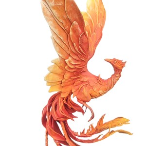 Phoenix Figurine. Fire Phoenix Sculpture. Firebird. OOAK Sculpture ...