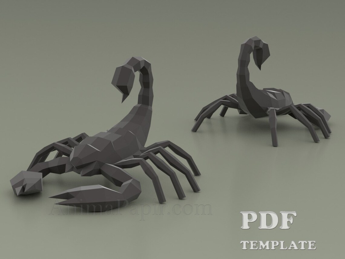 Scorpion Papercraft Low Poly Scorpion DIY Scorpion Paper | Etsy Israel