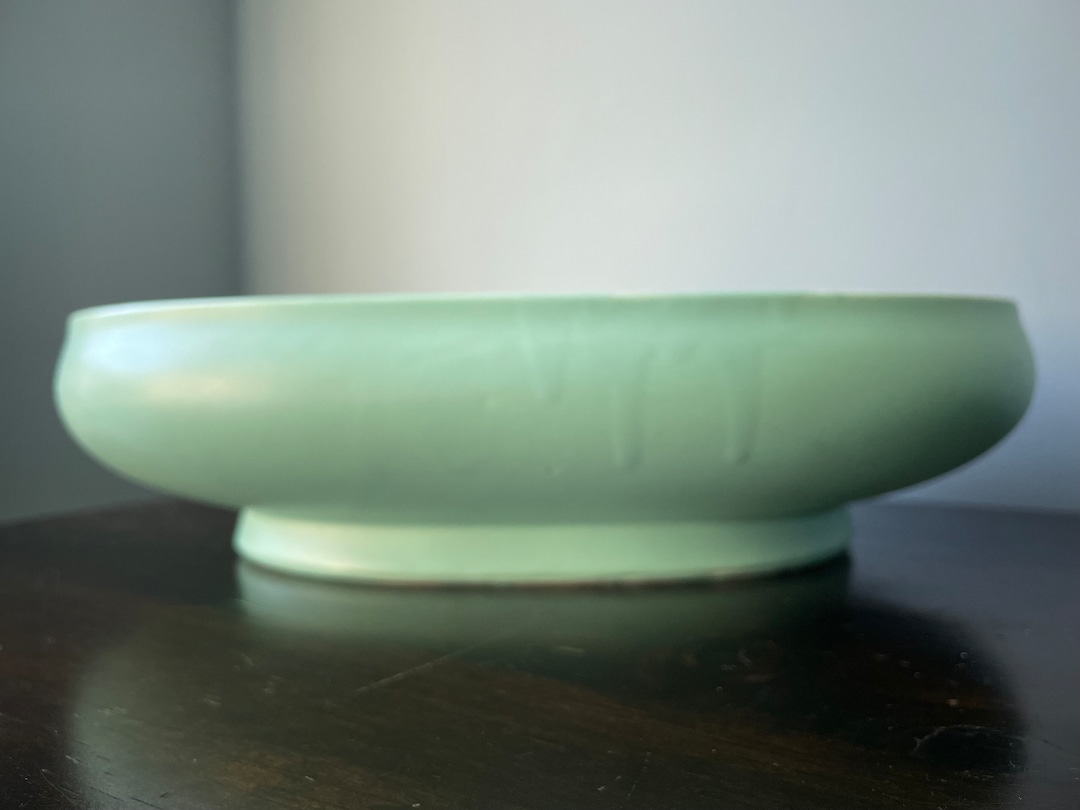 Vintage Mccoy Pottey Floraline Bulb Planter Oval Green Floraline 476-12 ...