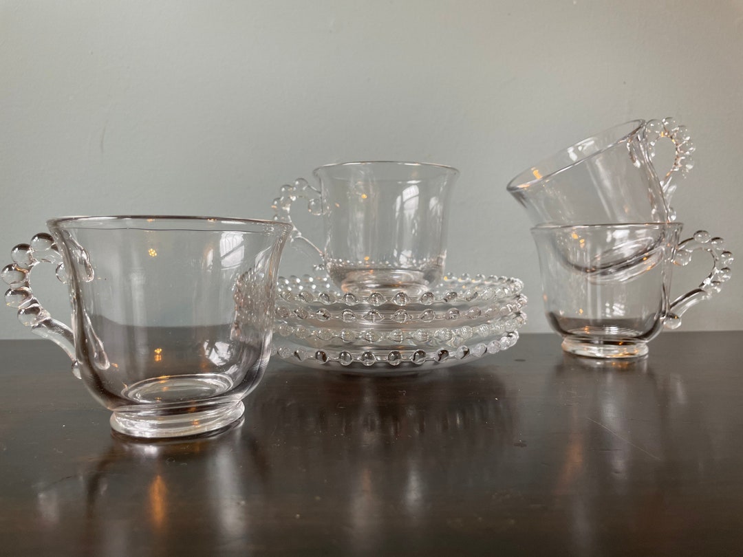 Vintage Candlewick Cup and Saucer Imperial Glass Clear Beads Beaded ...