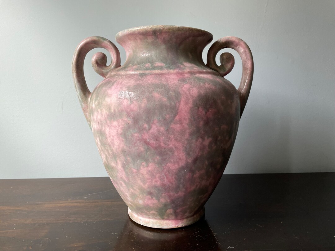 Burley Winter Pottery Vase Handles Arts and Crafts Vintage Mottled ...