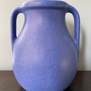 Burley Winter Pottery Vase Handles Arts and Crafts Vintage Ceramic Blue ...