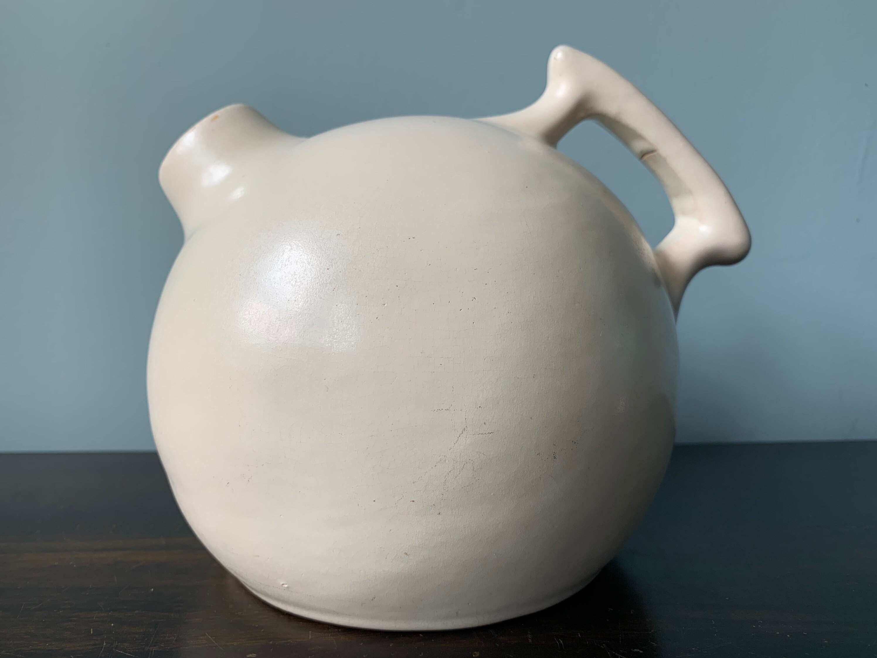 Vintage Camark Pottery Ball Pitcher Matte White Glaze Ceramic | Etsy