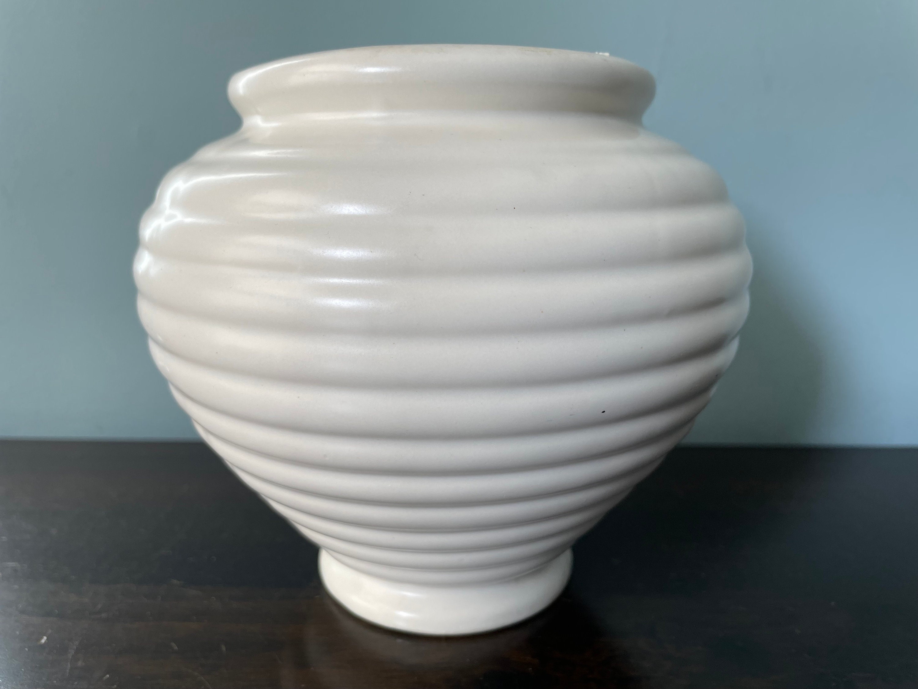 Vintage Hull Pottery Vase Hull Urn Vase Hull Ringed Vase Hull 419 White ...