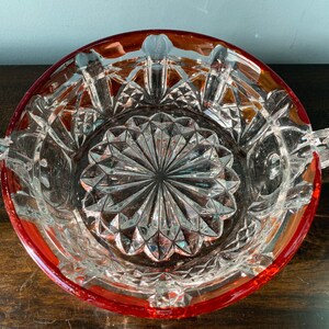 EAPG Doyle and Company Triple Triangle Ruby Stain Covered Butter Dish ...