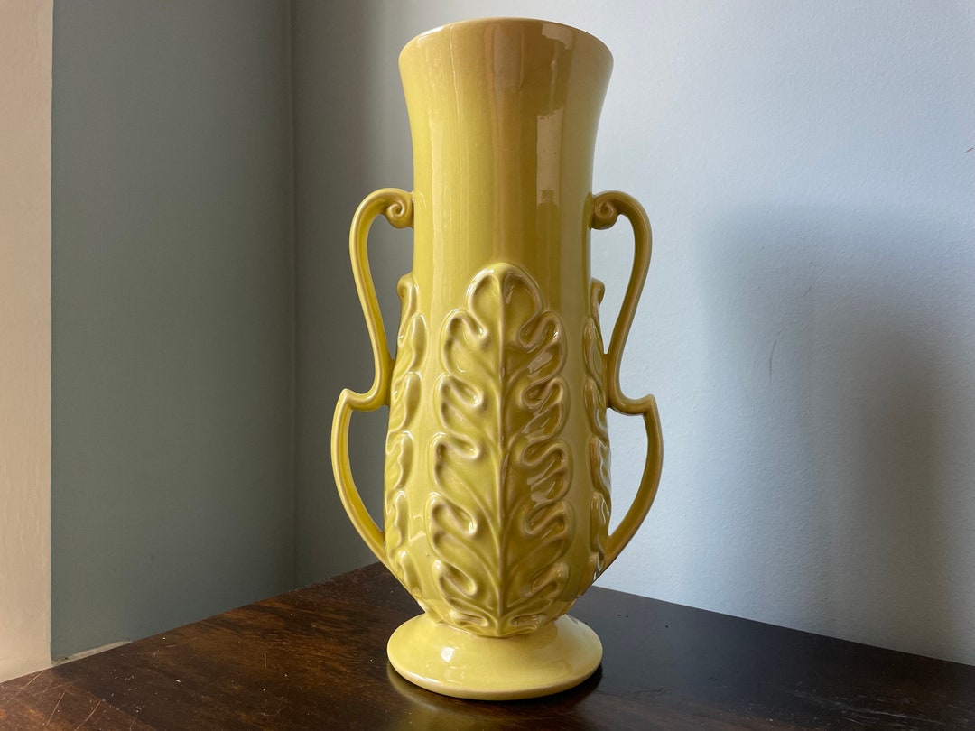 Vintage Red Wing Pottery Vase 1379 Rose Leaf Leaves Mid Century MCM ...