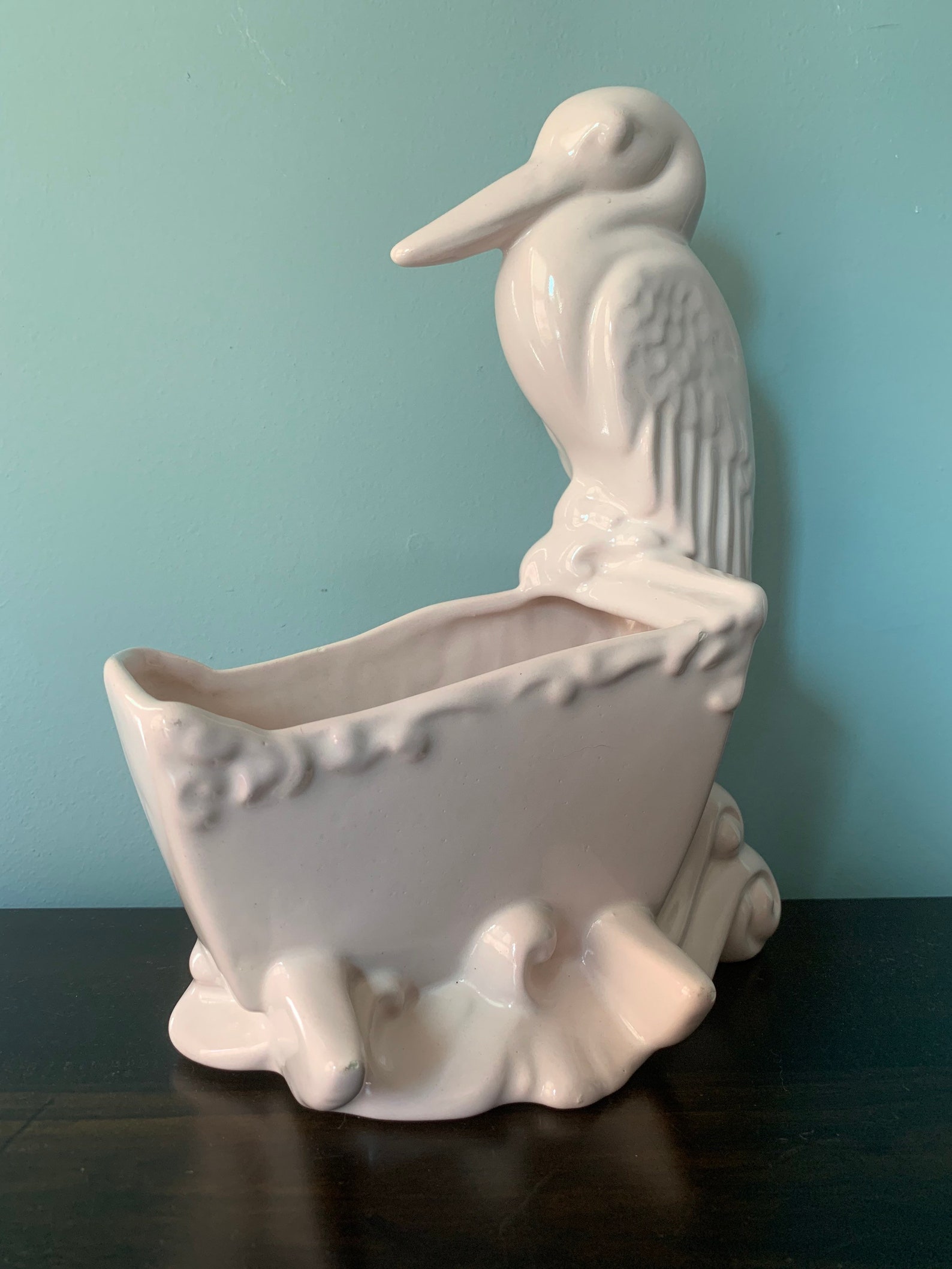 Vintage Stork Cradle Planter by Haeger Pale Pink - Etsy