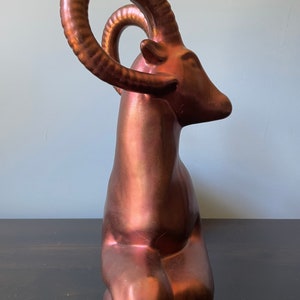 Vintage Royal Haeger Ram Sculpture Statuette Figural Copper Glaze Large ...