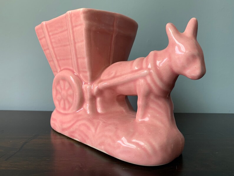 Vintage Cameron Clay Pottery Ceramic Burro Donkey Mule Pulling | Etsy