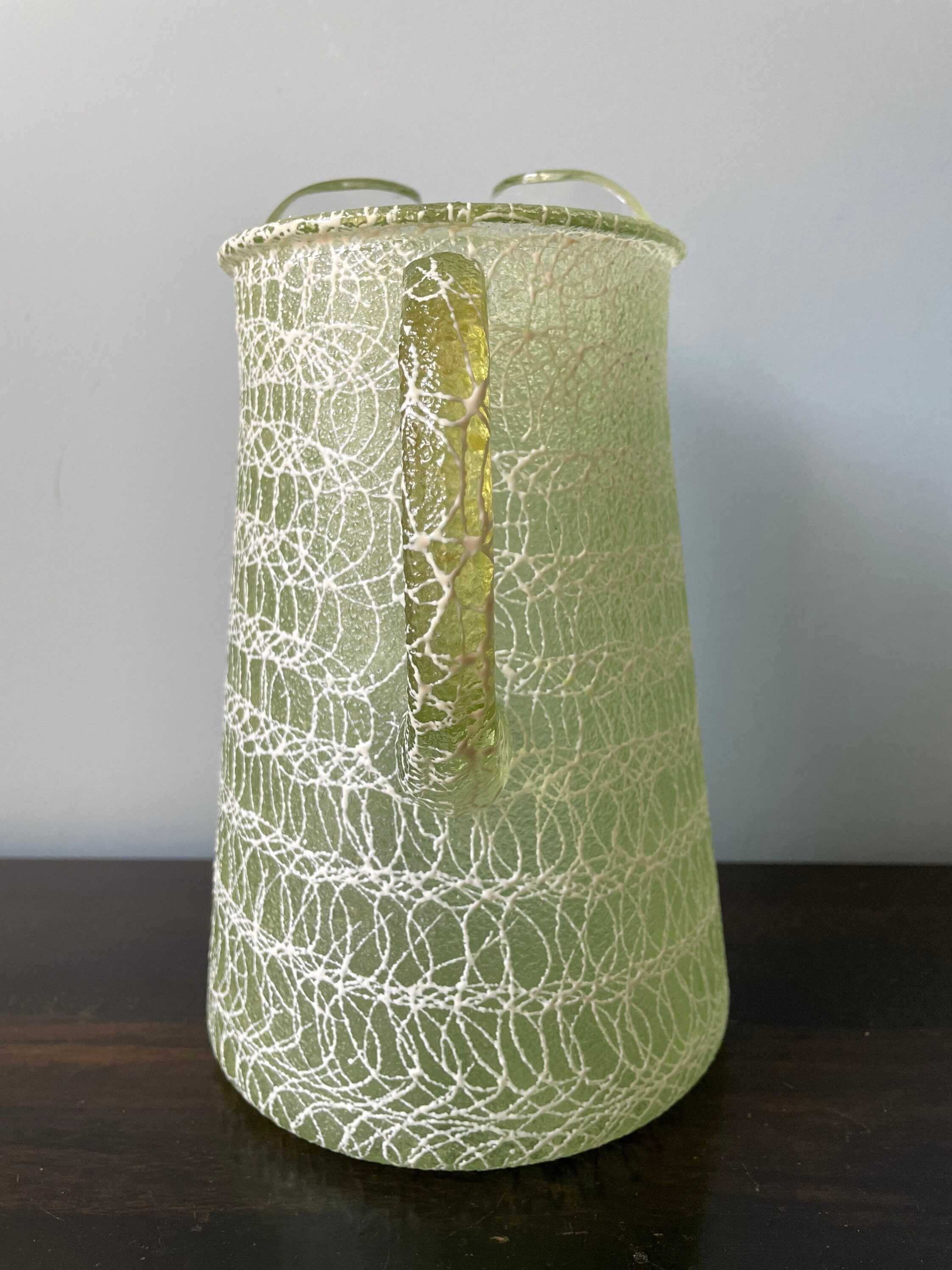 Vintage Glass Pitcher Mid Century Spaghetti String Drizzle - Etsy