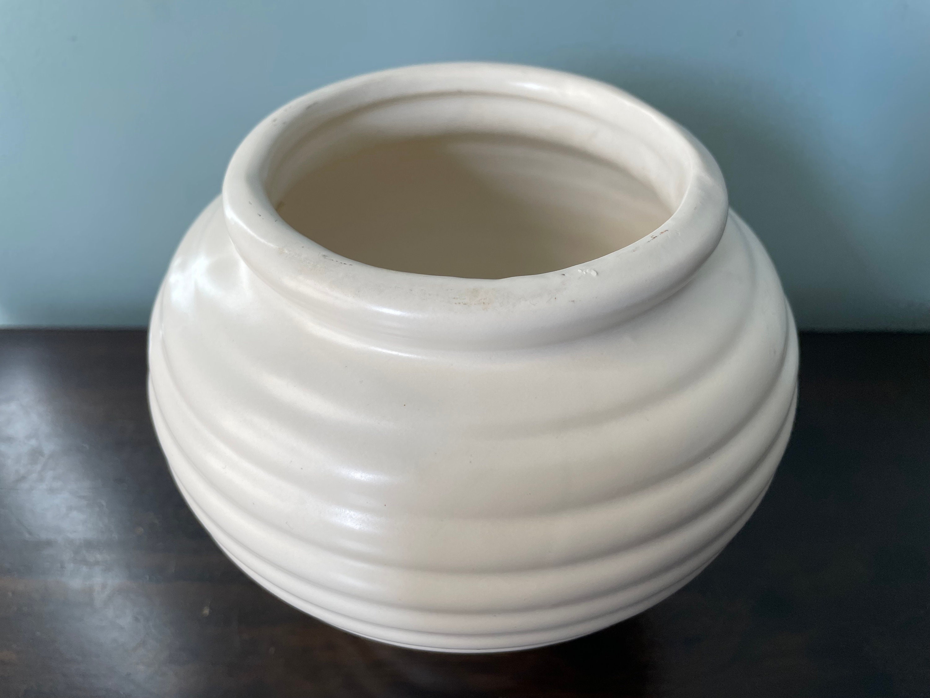 Vintage Hull Pottery Vase Hull Urn Vase Hull Ringed Vase Hull 419 White ...