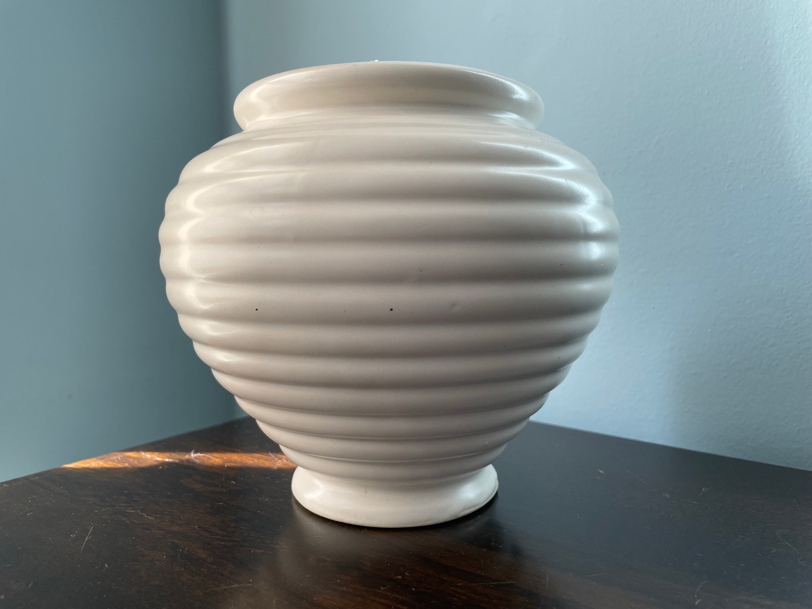 Vintage Hull Pottery Vase Hull Urn Vase Hull Ringed Vase Hull 419 White ...