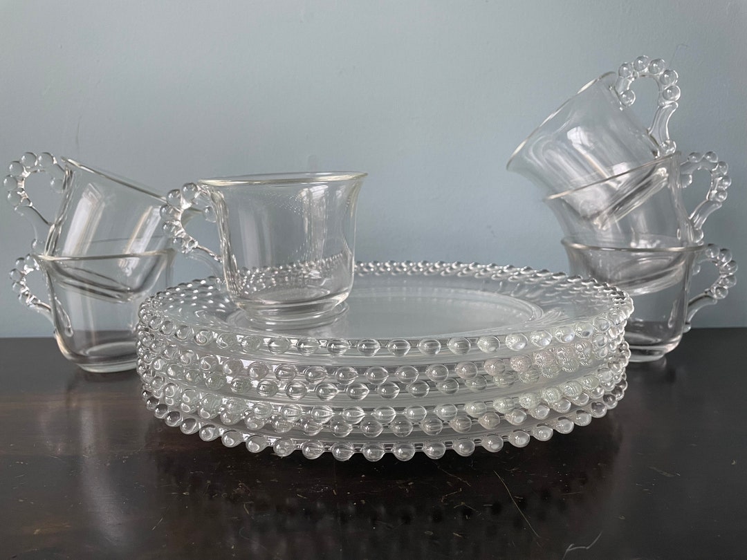 Vintage Candlewick Snack Set Imperial Candlewick Oval Snack Plate Cup ...