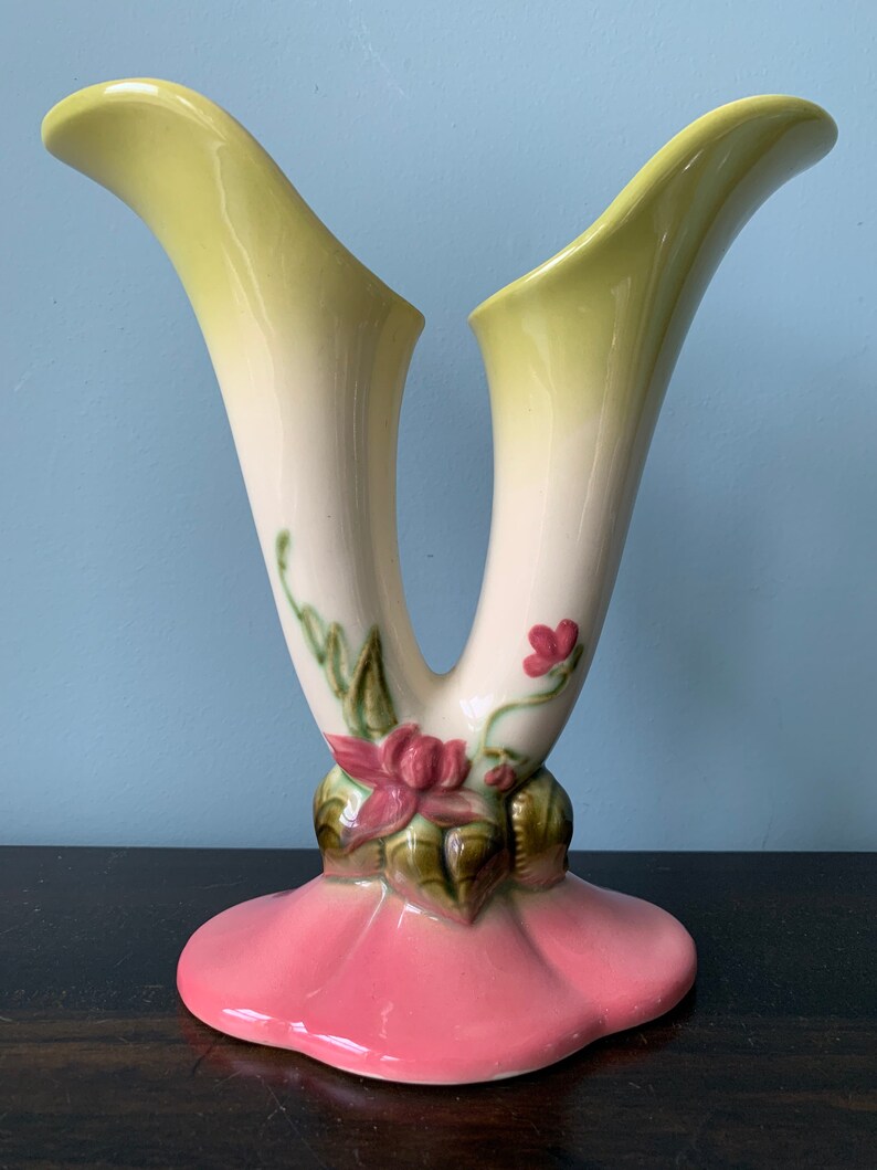 Vintage Hull Pottery Woodland Double Vase Hull USA W15 8-1/2 | Etsy