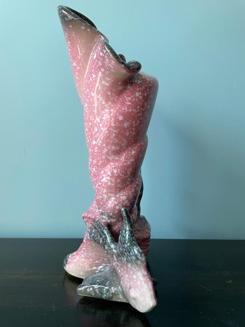 Vintage Hull Pottery Ebb Tide Vase Fish Shell Pink Speckled - Etsy