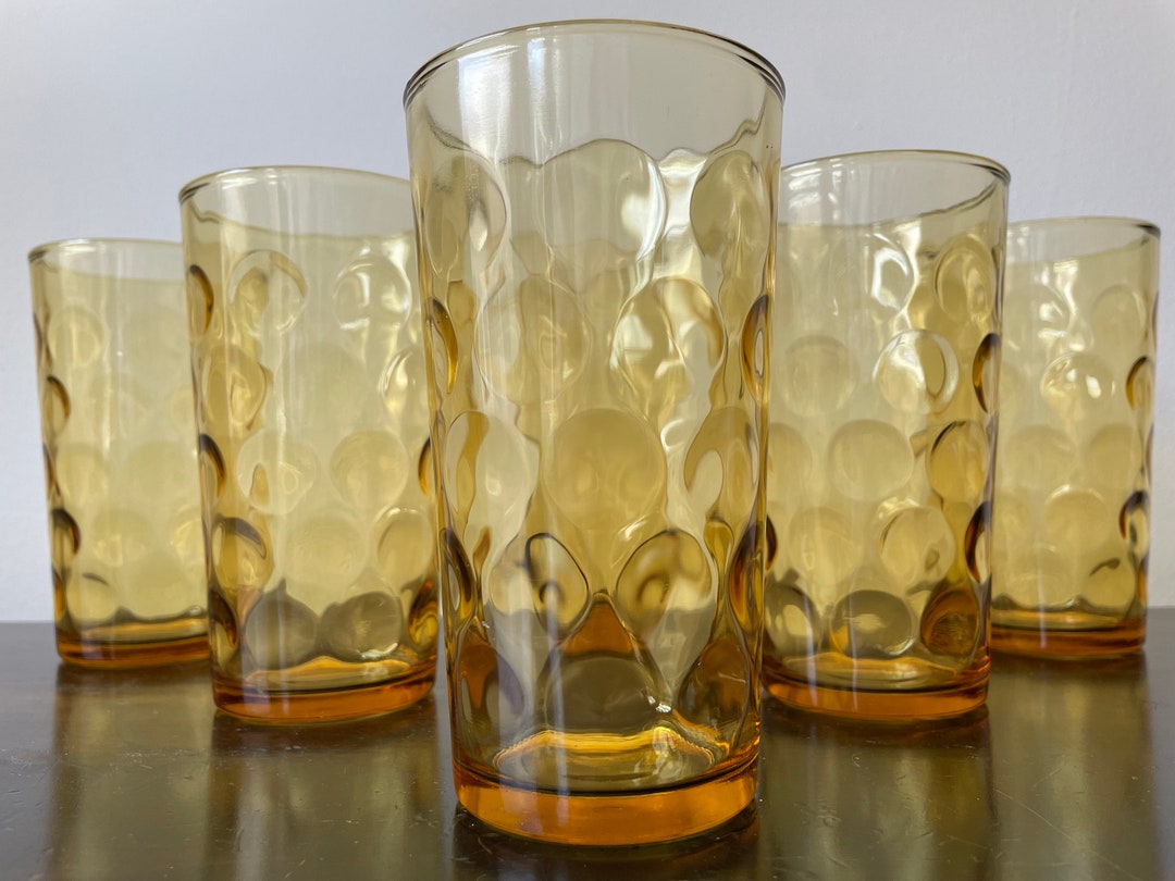 Vintage Optic Dot Coin Gold Hazel Atlas Continental Can Mid Century ...