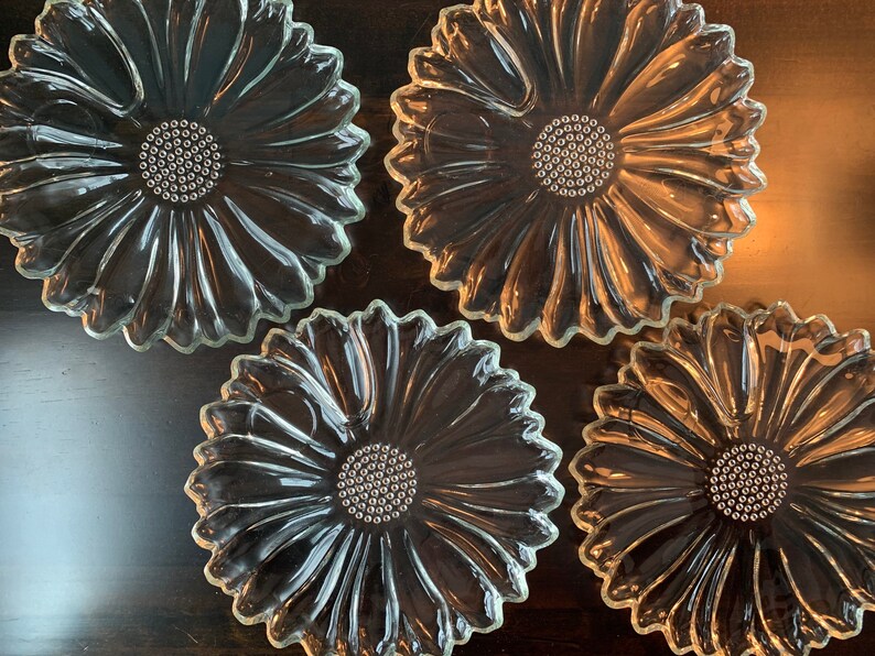 Vintage Colony Glass Daisy Snack Set Garden Club Luncheon | Etsy