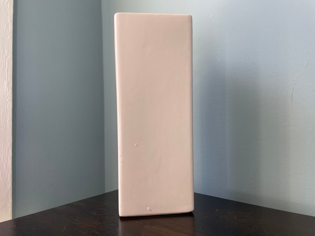 Vintage Mccoy Pottery Floraline Vase Matte White Floraline 446 Square ...