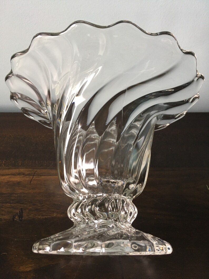Vintage Fostoria Colony Crystal Vase Flared Swirl Large Glass - Etsy