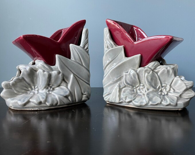 Vintage Mccoy Pottery Tulip Bookends Planters Flower Pot Book End ...