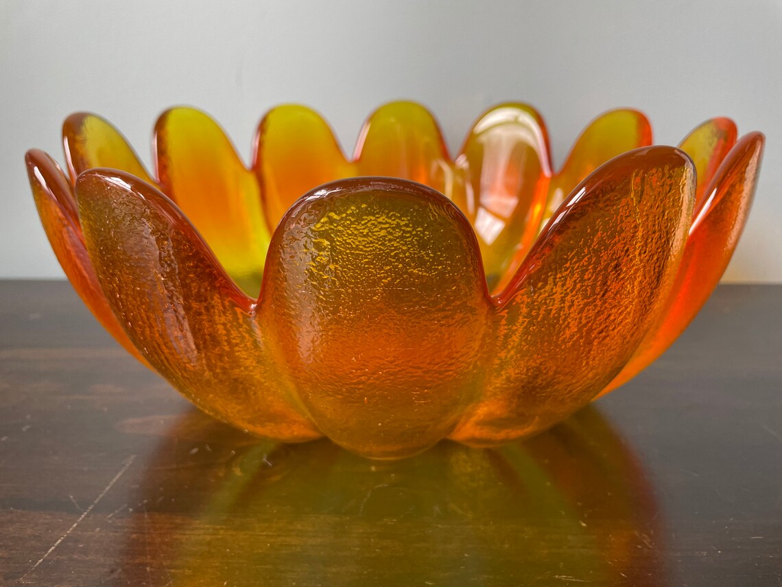 Vintage Indiana Lotus Bowl Wayne Husted Large Round - Etsy