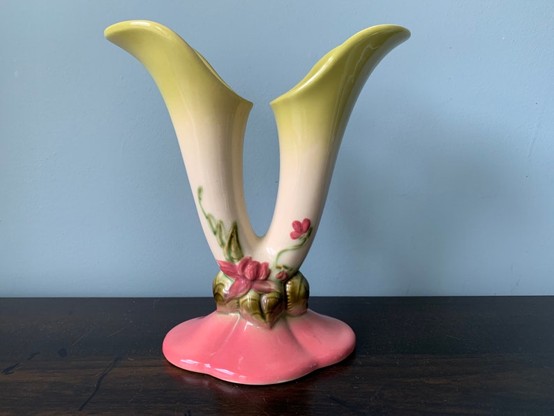 Vintage Hull Pottery Woodland Double Vase Hull USA W15 8-1/2 | Etsy